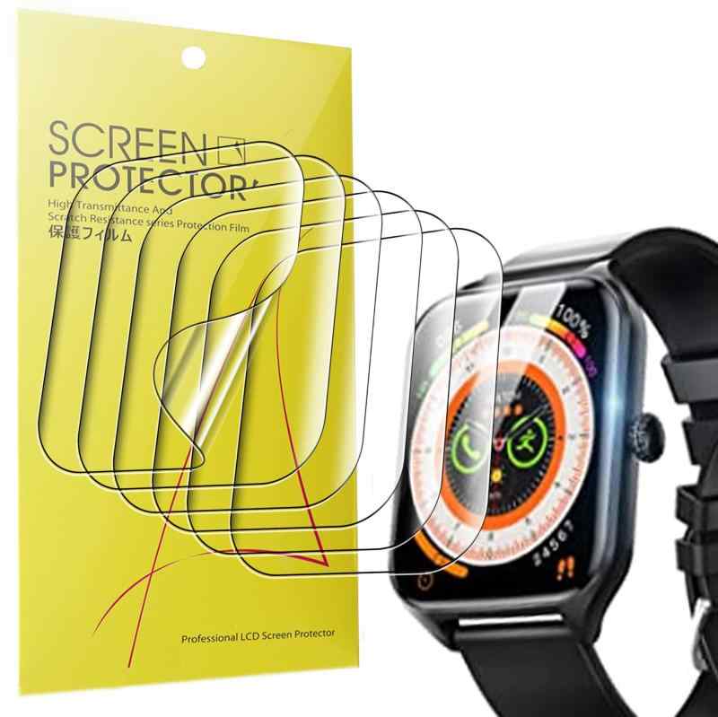 Lamshaw for Boleye スマートウォッチ 保護フィルム, [6枚組] 4H硬度 TPU 保護フィルム カバー 液晶フィルム 対応 Boleye B09 Talk Band 1.85インチ大画面スマートウォッチ【対応機種】Bol...