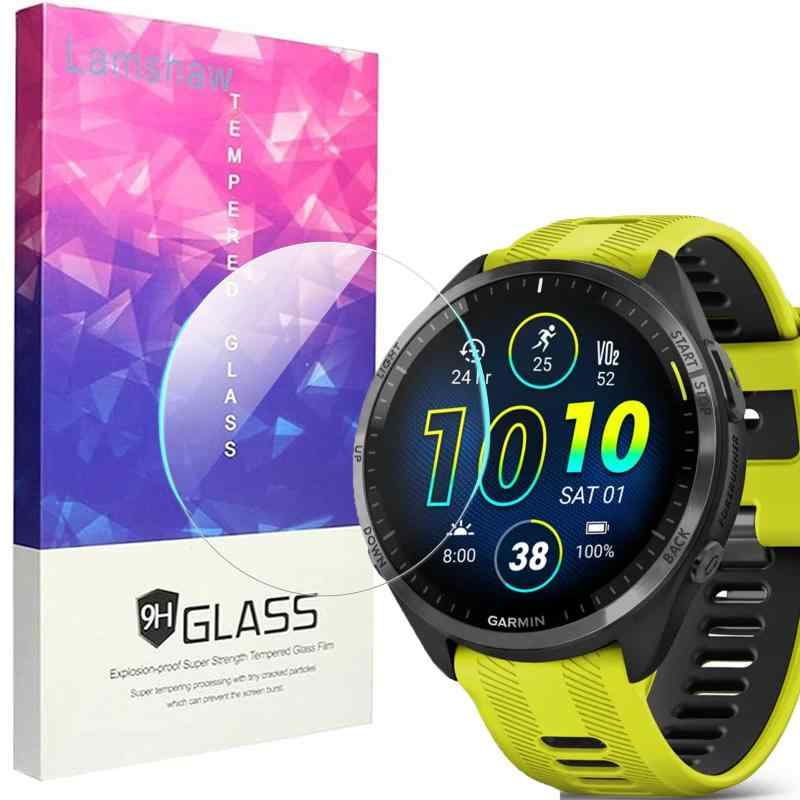 Lamshaw for GARMIN Forerunner 965 スマートウォッチ 保護フィルム, [3枚組] 9H ガラスフィルム 保護 フィルム カバー 対応 GARMIN(ガーミン) Forerunner 965 ウォッチ【対応機種...