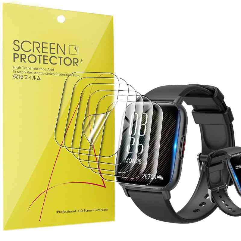 Lamshaw Onefun DM80 スマートウォッチ 保護フィルム, [6枚セット] TPU素材 簡単貼り 全面カバー 汚れ防止 傷防止 貼り替え可能 Onefun DM80 1.85インチ スマートウォッチ対応【対応機種】Onefun...