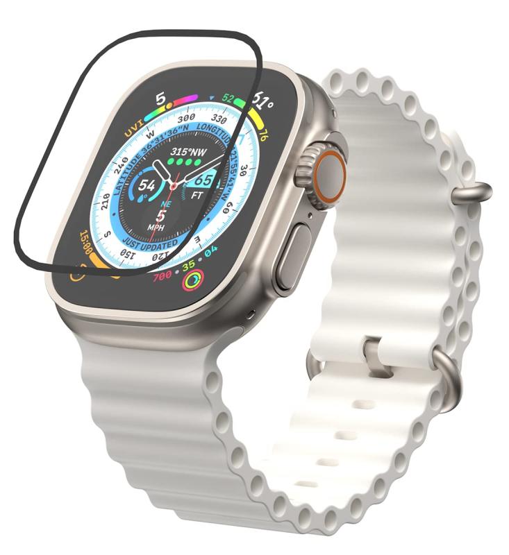 【SwitchEasy】 Apple Watch Ultra 49mm 対応 フィルム ラウンドエッジ 加工 指紋 気泡 防止 透明 液晶 保護フィルム 高透過率 クリア 薄型 傷防止 Appleウォッチ 保護シート [アップルウォッチUl...