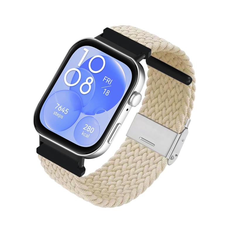 [LuFiYa] バンド For Huawei Watch Fit 3 用 時計バンド バンド ナイロン スポーツバンド ファーウェイウォッチfit 3 用 編組バンド 伸縮性 速乾性 交換ベルト 男女通用 サイズ調節 バン Huawei ...