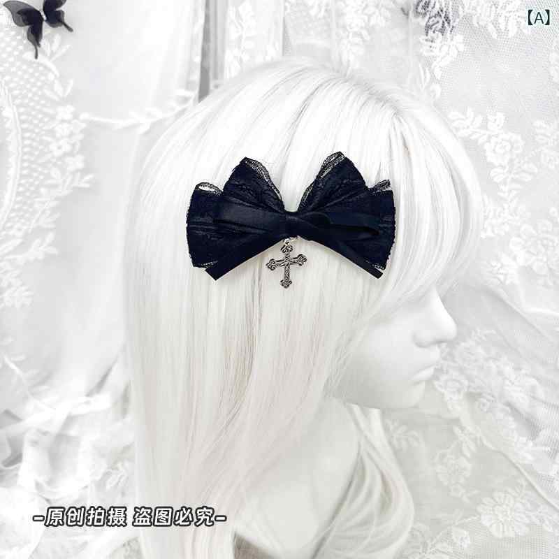 オリジナル Leilei ティアラ 量産 クロスレースリボンヘアピンパーソナライズ さ れた ゴシックスタイルダブルポニーテールヘアアクセサリー材料: 混合素材商品番号: レースクロスクリップ加工技術: 手作りヘアピンの分類: カモノハシク...