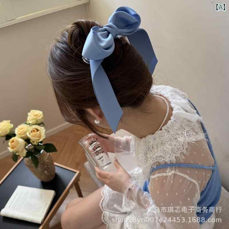 韓 風 少女 ~ バレエリボンリボンの カモの 口は 甘くて 年齢を 減らした 後頭部の 優しい 髪 飾り ins 風 髪を 挟みます。材料: 生地ブランド: CHICHENGスタイル: 蝶ネクタイ,甘い加工技術: 純粋な手作りヘアピンの分...