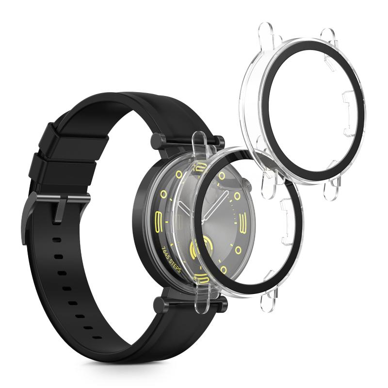 kwmobile 2x ケース Huawei Watch GT4 41mm対応 カバー - フルボディ ガラス 耐衝撃 超薄型 透明ぴったり: Huawei Watch GT4 41mm対応日常での保護: 透明のガラス製保護カバーが、あなた...