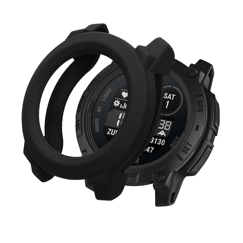 kwmobile Garmin Instinct 3 45mm対応 保護カバー - 側面 エッジ保護 スマートウォッチ 液晶覆わないケース 黒色ぴったり: Garmin Instinct 3 45mm対応傷つきやすい側面保護: このkwmo...