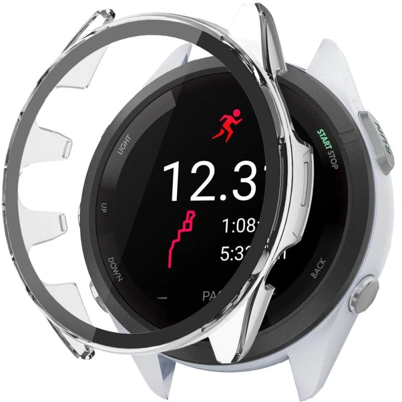 FINON for Garmin Forerunner 265s 用 ケース ガラスフィルム一体型 軽量 簡易脱着 シンプル