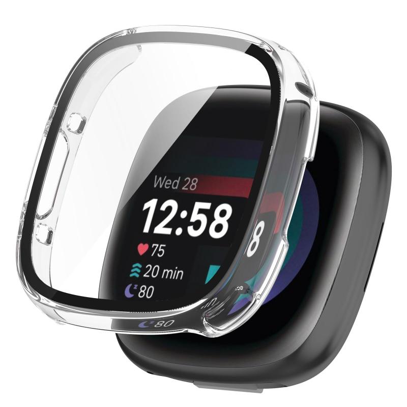 BUITFOU For Fitbit Sense 2/Versa 4 カバー Fitbit Sense 2/Versa 4 ケース 超薄型 PC+ガラス素材 一体型 ファーウェイ Fitbit Sense 2/Versa 4 ケース対応 全...