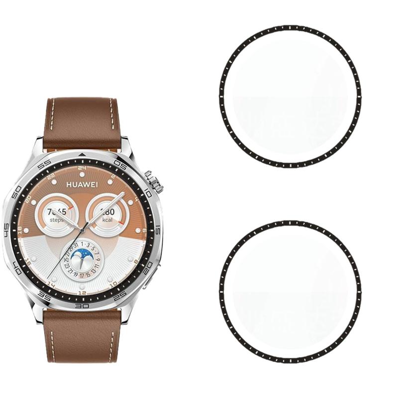 UIUIKA For HUAWEI WATCH GT 5 46mm フィルム 2枚 PET複合材 炭素繊維 超薄0.26mm 高透過率 気泡ゼロ 自動吸着 貼り付け簡単 指紋防止 耐衝撃 キズ防止 防指紋 撥水 撥油 【2枚セット】【対応機...