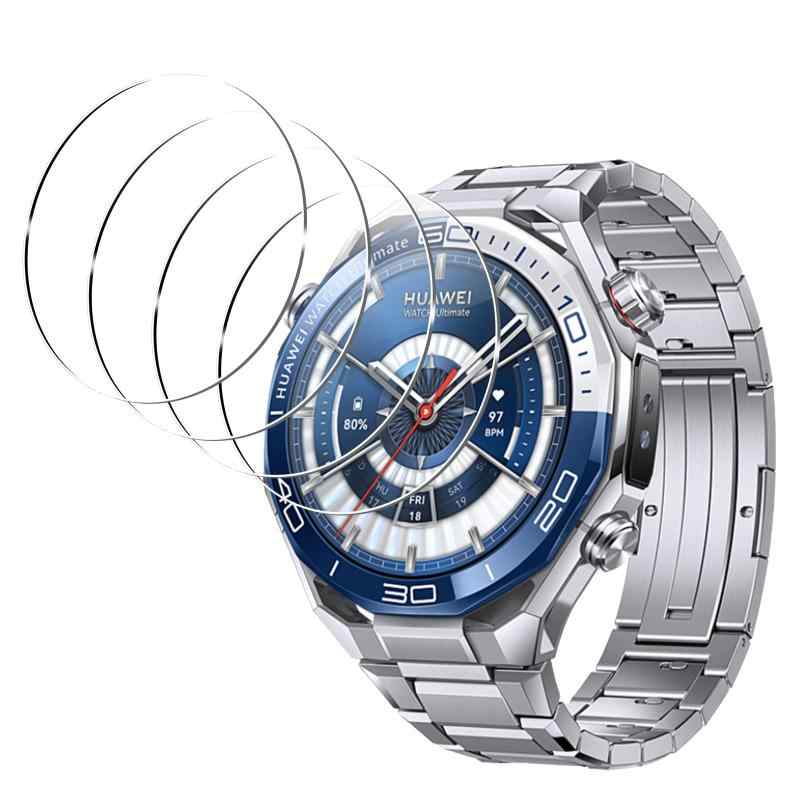 【4枚セット】DEVEPLUS HUAWEI WATCH Ultimate 2 フィルム 対応 硬度9H 強化ガラス 自動吸着 飛散防止 超高質感 2.5Dラウンドエッジ加工 気泡防止 指紋防止 傷防止 Huawei Watch Ultim...