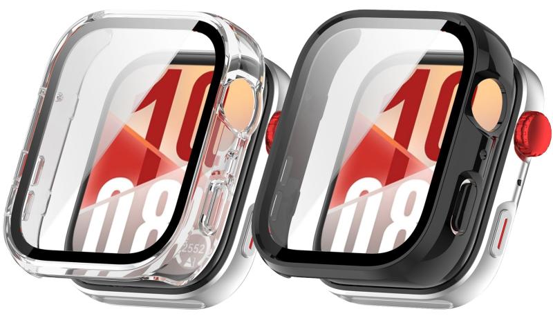 【2枚セット】For HUAWEI WATCH FIT 4 ケース フィルム+PCフレーム 一体型【ZENGZOUZ】装着簡単 耐衝撃 高透過率 指紋防止 傷防止 HUAWEI WATCH FIT 4 カバー（ブラック+クリア)【対応機種】...