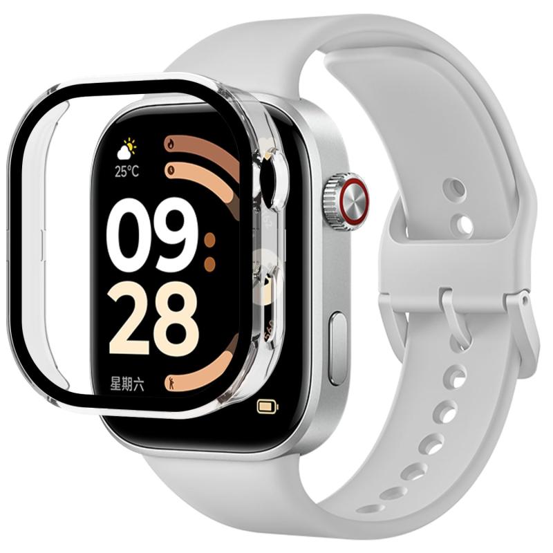 JIAYJP for Redmi Watch6 用 ケース ガラスフイルム 一体型ケース PC+ガラス素材 指紋防止 耐衝撃 装着簡単 高透過率 全面保護 超薄型 Redmi Watch6 カバー (クリア)⌚【対応機種】Redmi Wat...