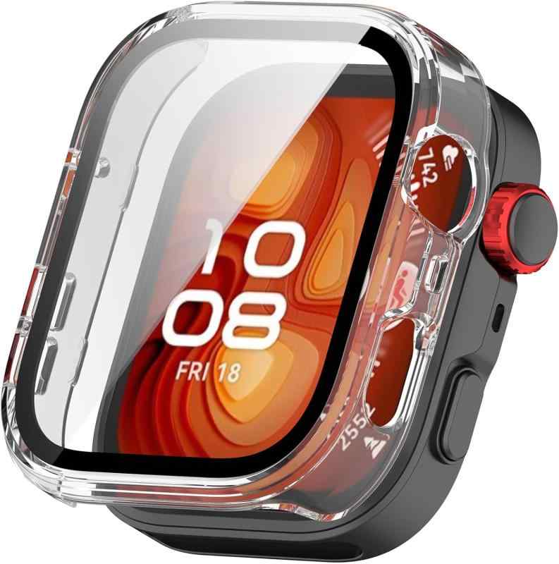 Gosento For HUAWEI Watch Fit 4 Pro ケース フィルム PCフレーム 一体型+全面3D液晶保護フィルム 飛散防止 衝撃吸収 気泡防止 HUAWEI Watch Fit4 Pro 保護カバー(クリア)【高級感が...