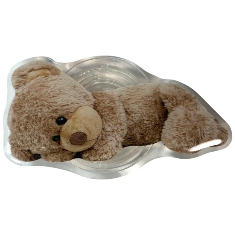 くま ベア ぬいぐるみ 両面テープ 粘着式 折りたたみスマホグリップ ソケッツ 韓国 スマホリング リング スタンド グリップトック バンカーリング スマホ 落下防止 携帯リング グリップ 動モチーフ素材：アクリルグリップ素材：プラスチック...