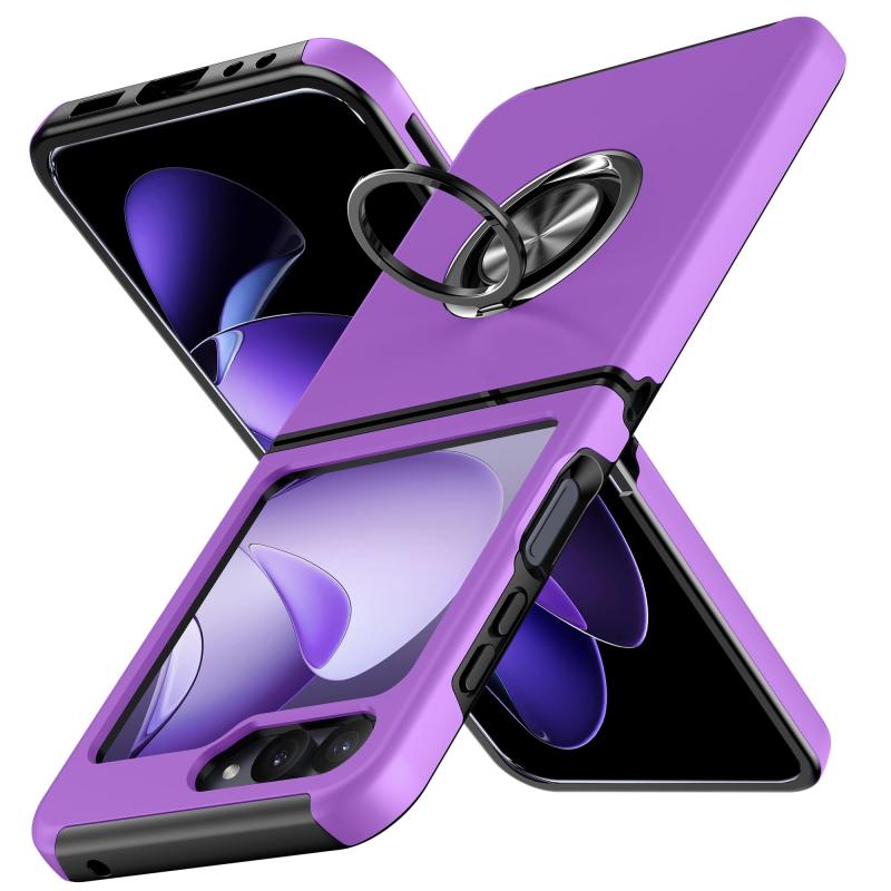 Galaxy Z Flip6 用 ケース リング付き SC-54E 保護カバー 耐衝撃 衝撃吸収 tpu 薄型 擦り傷防止 薄型 シリコン スタンド機能 車載ホルダー対応 二重構造 PC バンパー ギャラクシー Z Flip6 用 スマホケ...