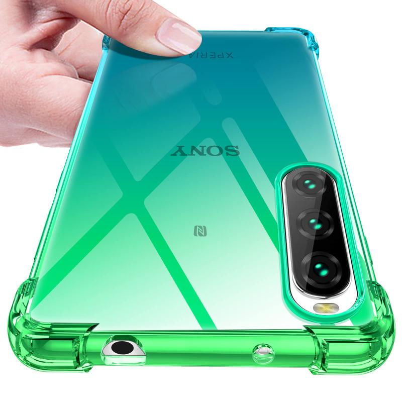 Sony Xperia 10 IV ケース クリア 耐衝撃 TPU 透明 ソフト グラデーション 背面カバー レンズ保護 落下防止 カメラ保護 軽量 薄型 ワイヤレス充電対応 衝撃防止 黄変防止 6インチ スクラッチ防止 [対応機種] So...