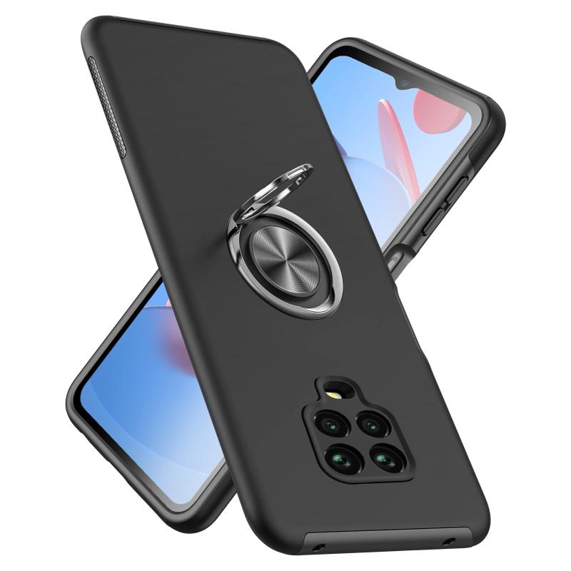 WACJOSD 対応 Redmi Note 9S 用の ケース リング 耐衝撃 米軍MIL規格取得 TPU+PC 衝撃吸収 カバー レンズ保護 リングつき 指紋防止 360°回転 車載ホルダー対応 スタンド機能 防塵 薄型 落下防止 擦り傷...