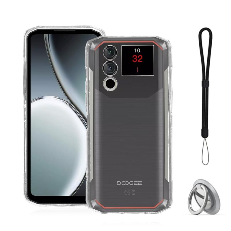 Doogee Blade 10 Max 用 ケース カバー スタンド付き 角度調整可能 車載ホルダー対応【NOUKAJU】 スマホケース ストラップ付き 軽量 ソフト TPU クリア 持ちやすい 指紋防止 耐衝撃 黄変防止【対応機種】 Do...