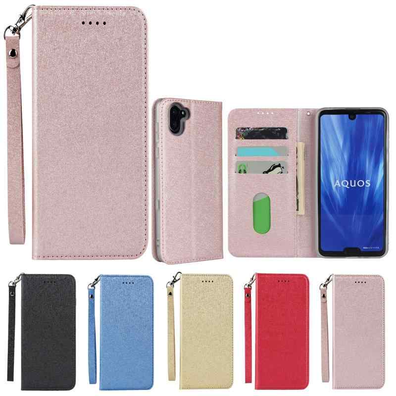 Eastwave for AQUOS R3 SH-04L SHV44 ケース for sharp aquos r3 sh04l ケース 手帳型 for AQUOSR3 SH-04L case ストラップ付き PU皮革 明るい色 内蔵マグネッ...
