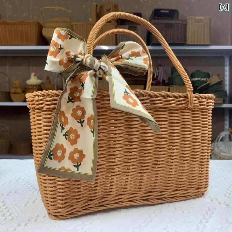 藤 編み 収納 かご 手提げ 買い物 かご 屋外 ピクニックかご 収納 かご 蓋 付き プレゼント 買い物 かご 果物 かごブランド: 新しい繁栄輸入ですか: いいえ素材: 模造籐適用範囲: その他型番: 模造籐収納バスケット出身地: 広西...