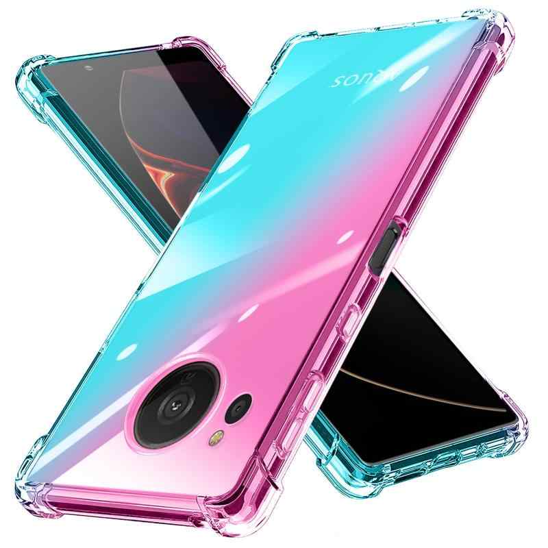 TLOMPLO 対応 AQUOS Sense7 用の ケース 耐衝撃 クリア TPU SH-53C カバー SHG10 透明 カバー 薄型 軽量 滑り止め 黄変防止 柔軟 Qi充電 衝撃吸収 指紋防止 米軍MIL規格取得 ワイヤレス充電に対...