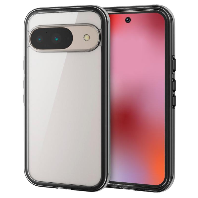 エレコム Google Pixel 9 / 9 pro ケース ハイブリッド カバー 衝撃吸収 軽量 カメラレンズ保護設計 ワイヤレス充電可 ストラップホールシート付 極み設計 ブラック PM-P242HVAIR2BK