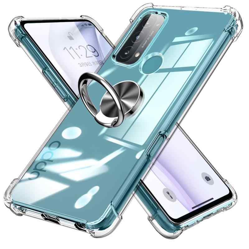 OPPO Reno5 A ケース リング付き クリア TPU 透明 耐衝撃 柔らかい手触り 四隅エアクッション カバー 頑丈 車載ホルダー対応 スタンド機能 防塵 薄型 軽量 落下防止 一体型 変形防止 ソニー OPPO Re【対応機種】O...
