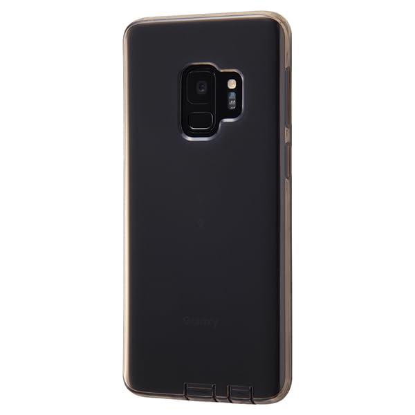 レイアウト Galaxy S9用 TPUソフトケース コネクタキャップ付き RT-GS9TC10/BM ブラックGalaxy S9 (docomo SC-02K/au SCV38) 専用 ケース