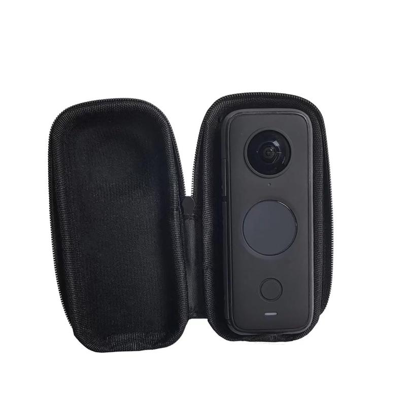 For Insta360 X5 保護ケース 落下防止 ポータブル小型収納バッグ 耐衝撃 防塵 防汚 防振 軽量設計 全面保護用ミニカメラバッグ Insta360 X4 防汚保護カバー(ブラック)高い耐衝撃性を備えた落下防止設計：このカメラ保...