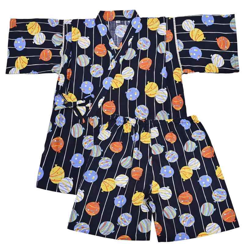[JIUJIUYCL] 甚平 キッズ 男の子 子供服 上下セット 夏 浴衣 100％綿 薄手 通気性 和柄 和風 和服 着物 かわいい ボーイズ お祭り 夏祭り 花火大会 夕涼み 90cm-150cm