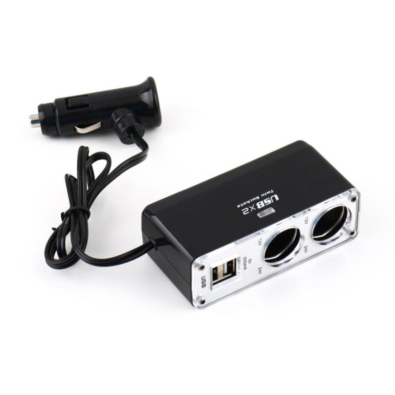 車載シガーソケット - BOOMBOOST 2連 12V 24V 2USBポート 車載充電器 USBカーチャージャー 電源ソケット便利な使い方のために、2つのソケットと2つのUSBポートで設計されています。あなたの車のシガレットライターを1...