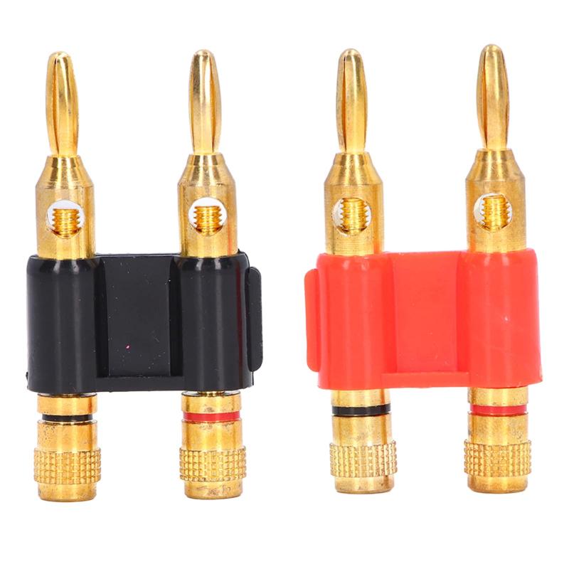 Jimdary 金メッキコネクタ、接続が簡単 2つのダブルバナナプラグ 1000V 32A 干渉が少ない 良好な導電性