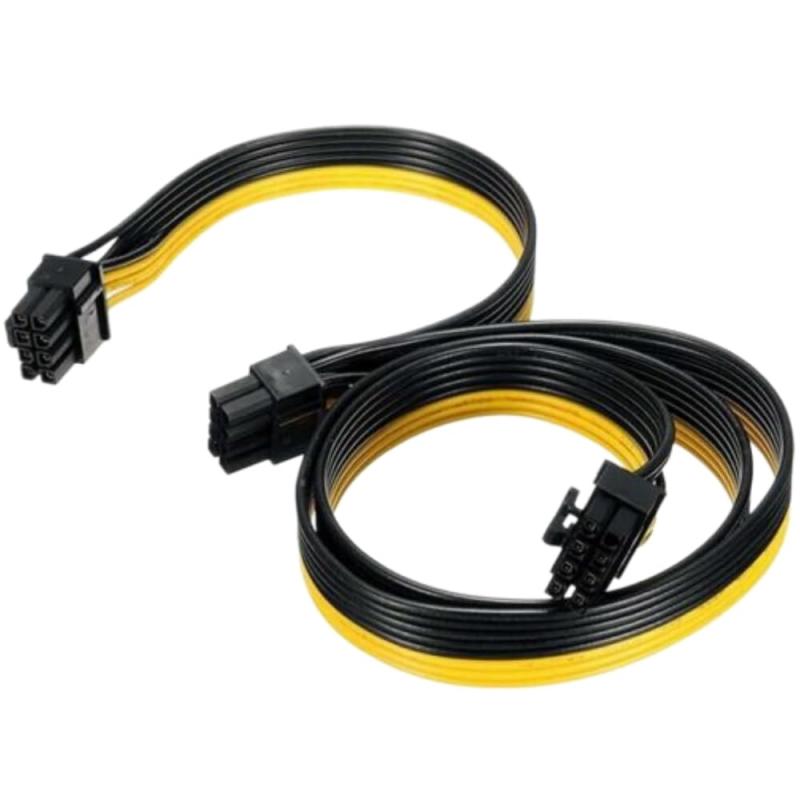 PCIe 8 Pin Male to 2X 8 Pin (6+2) Male PCI Express Power Adapter Cable for EVGA Power Supply 25"+9" Compatible...