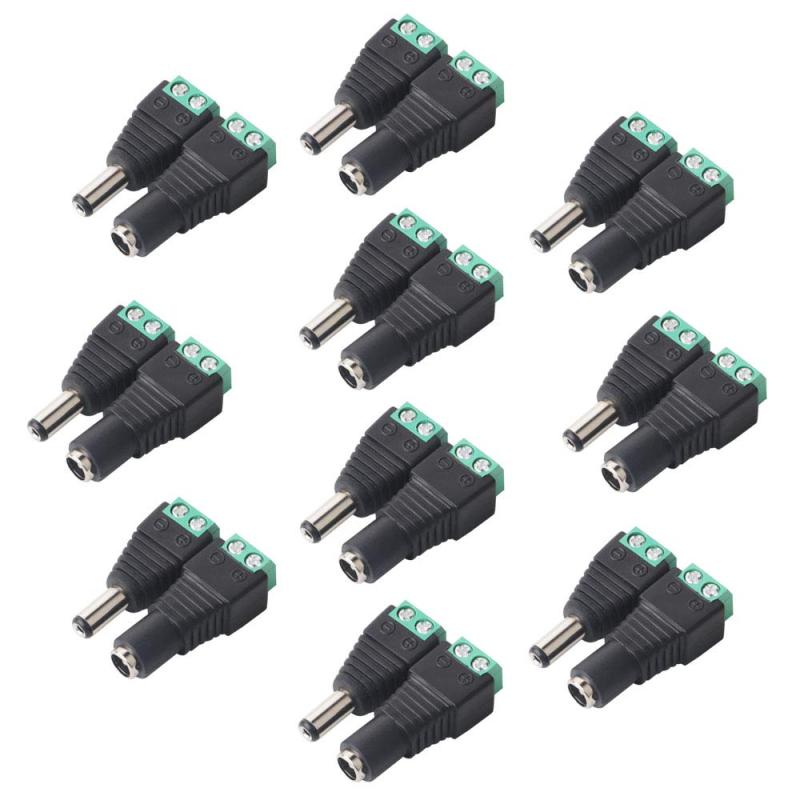 GTIWUNG 20個 2.1mmx5.5mm DCクイックコネクタ 12V電源アダプタネジ端子付きDCコネクタオス/メスコネクタ DC CCTVカメラ用とDCジャック変換プラグ タイプ：オスメスDC 電源コネクタ。 コネクタサイズ：5.5...