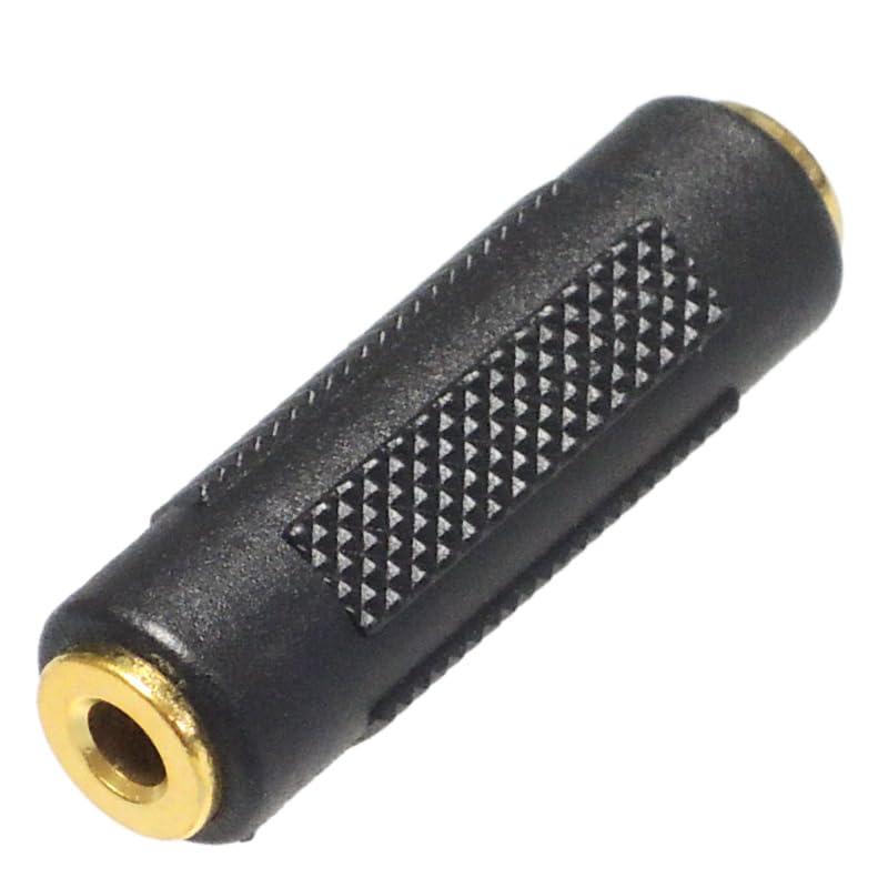KAUMO 3.5mm ステレオミニ 3極 (メス/メス) 金めっき ジョイント つなぎ 中継 延長 変換 コネクター材質: PVC/金めっき長さ: 37mm