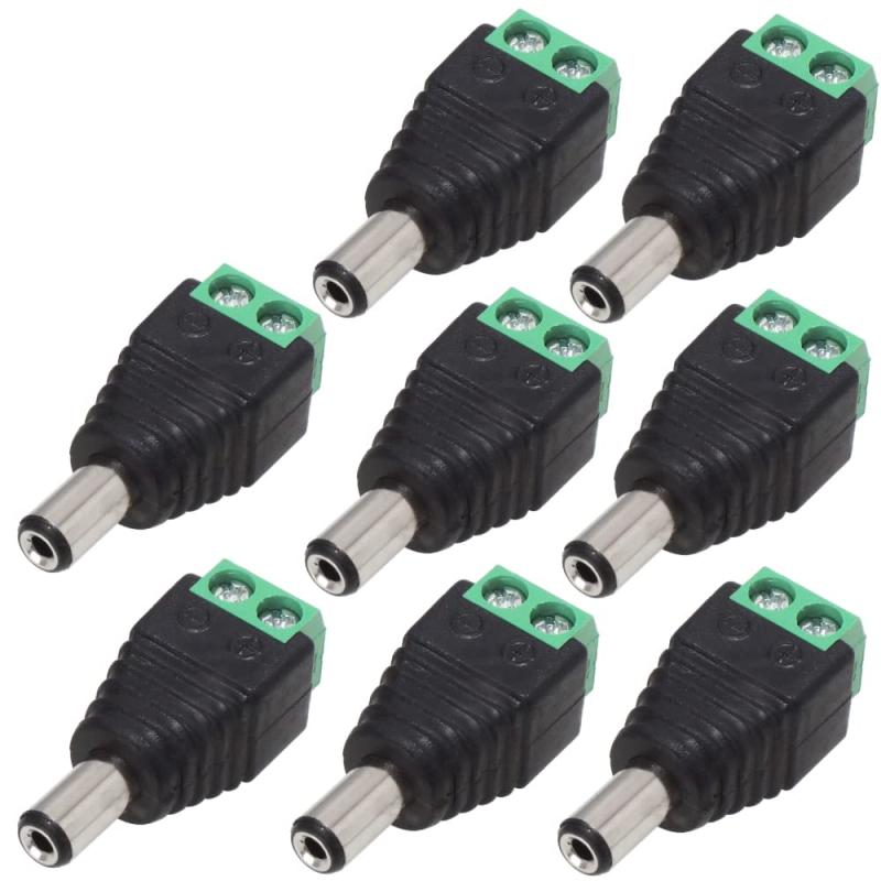 KAUMO ネジ止め DCプラグ (5.5/2.1mm DCプラグ8個)DCプラグ変換アダプタ 8個セットです。ハンダ不要で、線材をネジ止めするだけでDCプラグ・ジャックができます。外径: 5.5mm, 内径: 2.1mm
