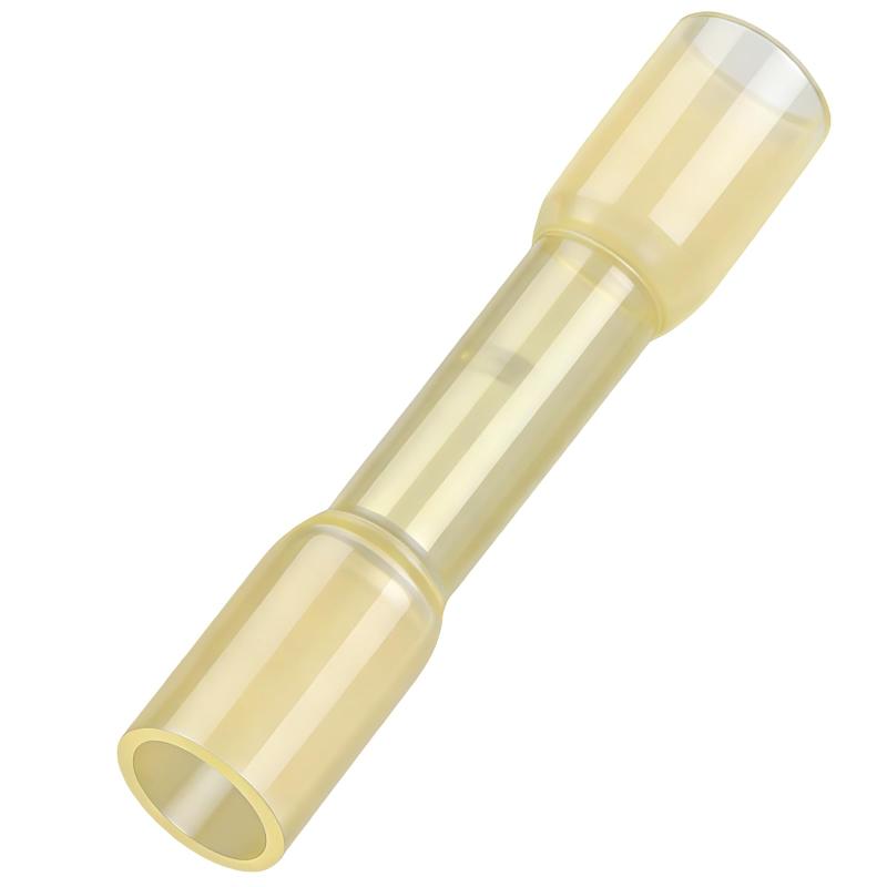 Heschen バット スプライス コネクタ 熱収縮絶縁, BHT5.5, 4-6mm² (12-10 AWG), 電気ケーブル圧着チューブ スリーブ ラップ, イエロー 25 パック断熱材: 熱収縮性金属スリーブ: 銅端子本体: 銅チュー...