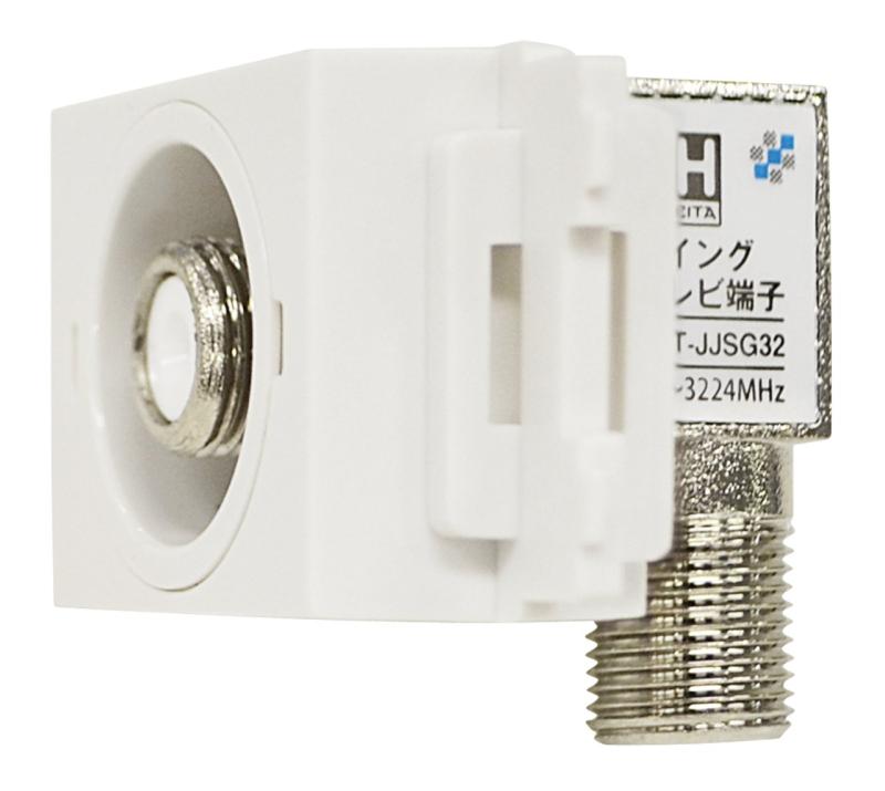 SOLIDCABLE 入力端子左右可動型 壁面用 テレビ端子 スイング式 電流通過型 端末タイプ SHマーク登録 新4K8K衛星放送 地デジ BS CS 各種放送対応 使用帯域 10-3224MHz #TVT-JJSG32アンテナケーブルを...