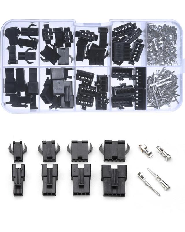harukita JST-SM ハウジングコネクター 小型 コネクター オス/メス 2.54mmピッチ端子 圧着端子 アダプターキット 配線作業 端子 電子部品 収納ケース付き【200個入り】2.54mmピッチJST SMコネクタ。SM‐2...