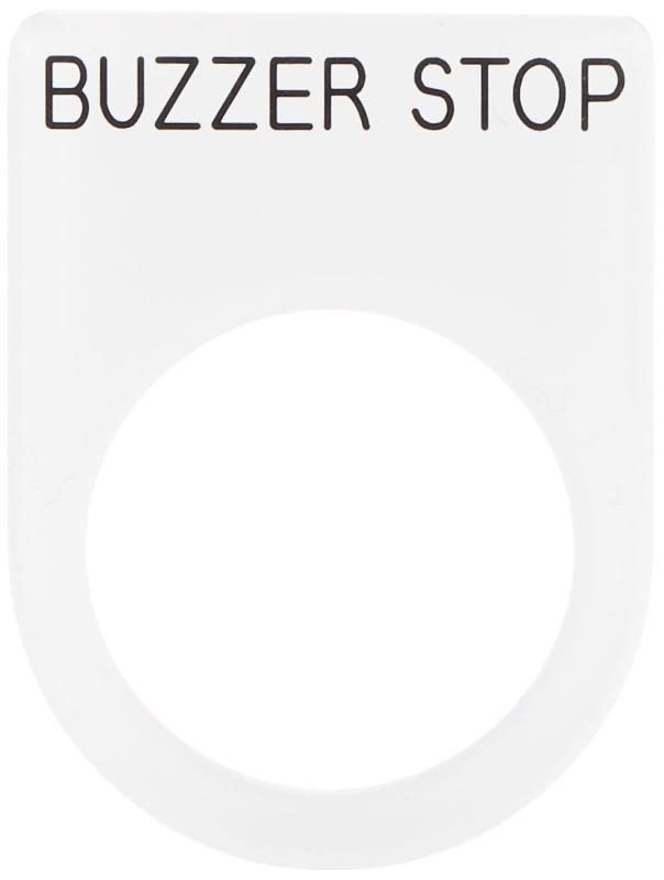 IM 押ボタン/セレクトスイッチ(メガネ銘板) BUZZER STOP 黒 φ2 P2239●横(mm):30●厚み(mm):2●縦(mm):40●表示内容:BUZZER STOP●文字色:黒●穴径(mm):22.5●穴径:φ22.5●質量...