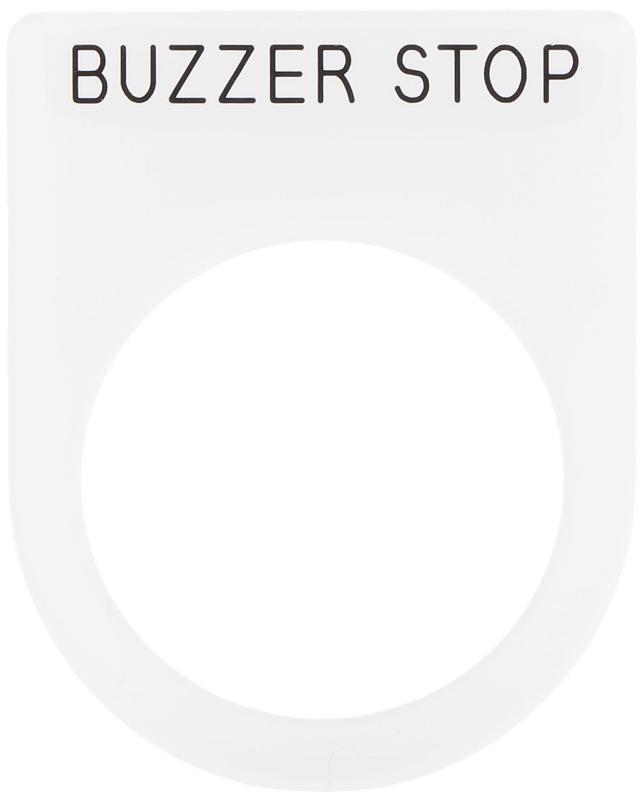 IM 押ボタン/セレクトスイッチ(メガネ銘板) BUZZER STOP 黒 φ3 P3039●横(mm):40●厚み(mm):2●縦(mm):50●表示内容:BUZZER STOP●文字色:黒●穴径(mm):30.5●穴径:φ30.5●質量...