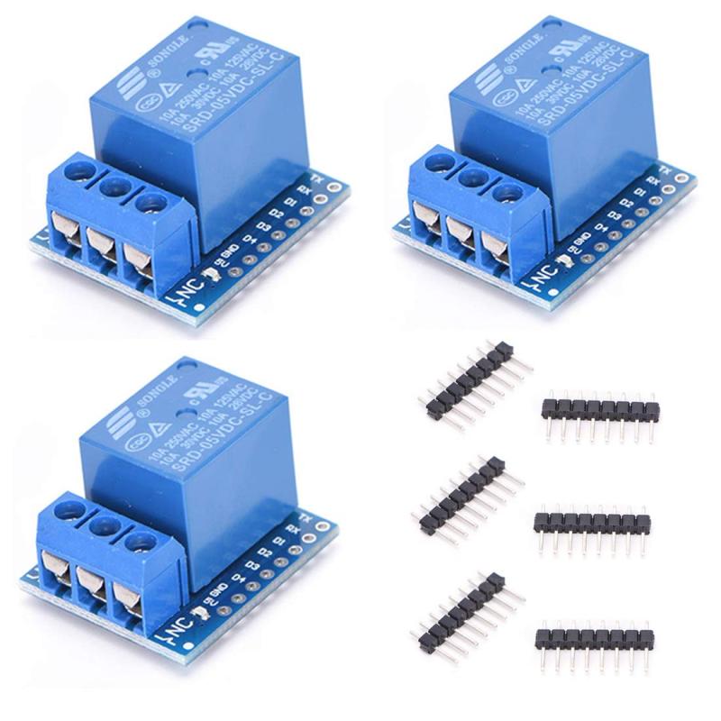 Hailege 3個セット 5V D1ミニリレーシールド5V D1ミニリレーモジュール、WeMos D1用WeMosD1ミニリレーシールドWeMosD1ミニリレーシールド5VD1ミニリレーモジュールWeMosD1用リレーモジュールNC：3A...