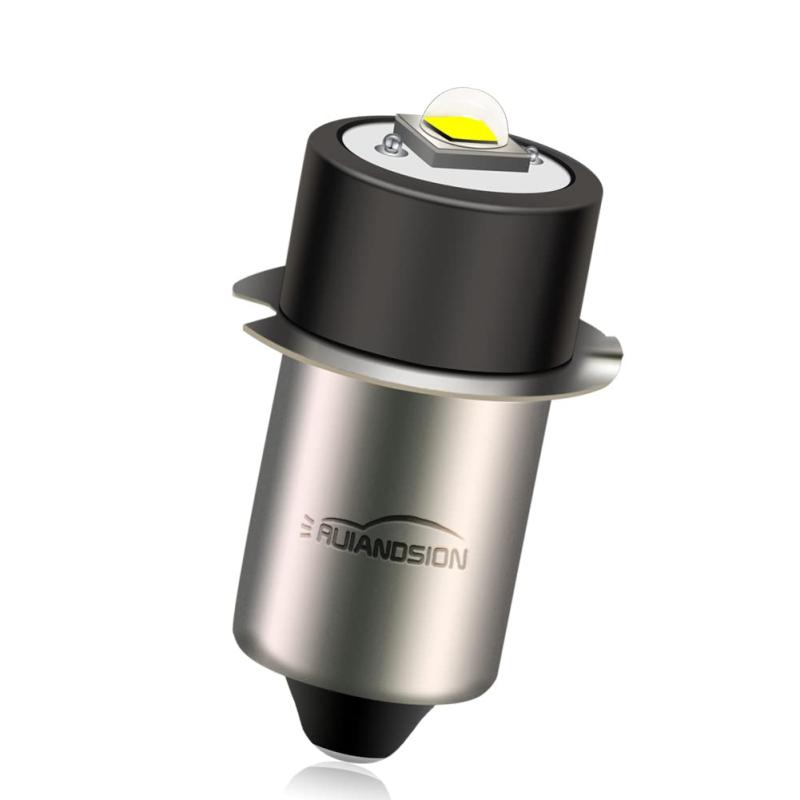 Ruiandsion 1個 P13.5S LED懐中電灯 電球 5-30V LED電球 ホワイト 6V 9V 12V 18V 19.2V 24V 懐中電灯トーチランタン作業灯の交換、非極性【超高輝度】このP13.5S LED懐中電灯電球は超...