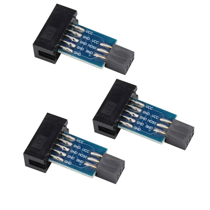 KKHMF 3個 変換ボード AVRISP USBASP STK500 10ピン－6ピン ブラック ブルー商品名：AVRISP USBASP STK500 10ピンー6ピン変換ボード合計サイズ：36 x 20 x 7mm(L*W*T)材質：...