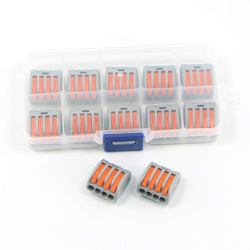 waves PCT-214 ケース入り 配線 コネクターセット 接続分岐 コネクター 0.08～4.0sq 4P 10個入定格電流：32A　定格電圧：250V 耐電圧：4KV AC /分単線：0.08-2.5㎟ より線：0.08-4.0㎟メ...