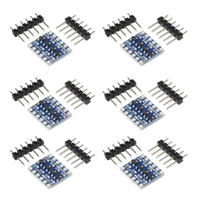 VKLSVAN 6個 セット 双方向ロジックレベル変換モジュール 4チャンネル 3V～5V IIC I2C ロジックレベル変換器小型サイズ、12.7×15mm2本の信号がつながるデバイスの電源電圧が異なる場合は、レベル変換回路が必須です。こ...