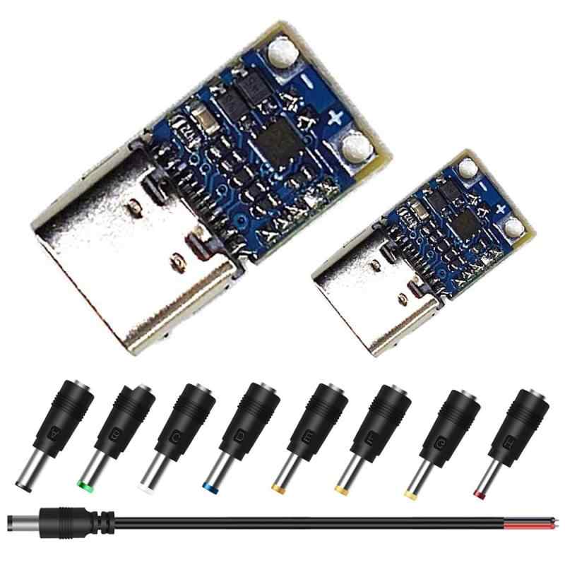 DAOKAI 2個 20V 15V 12V 9V 5A PD2.0 PD3.0 USB Type-C to DC 電源トリガーモジュール パワーコンバーター パワーデコイモジュール メスソケット 8個のDCプラグ、DC電源ケーブル付き...