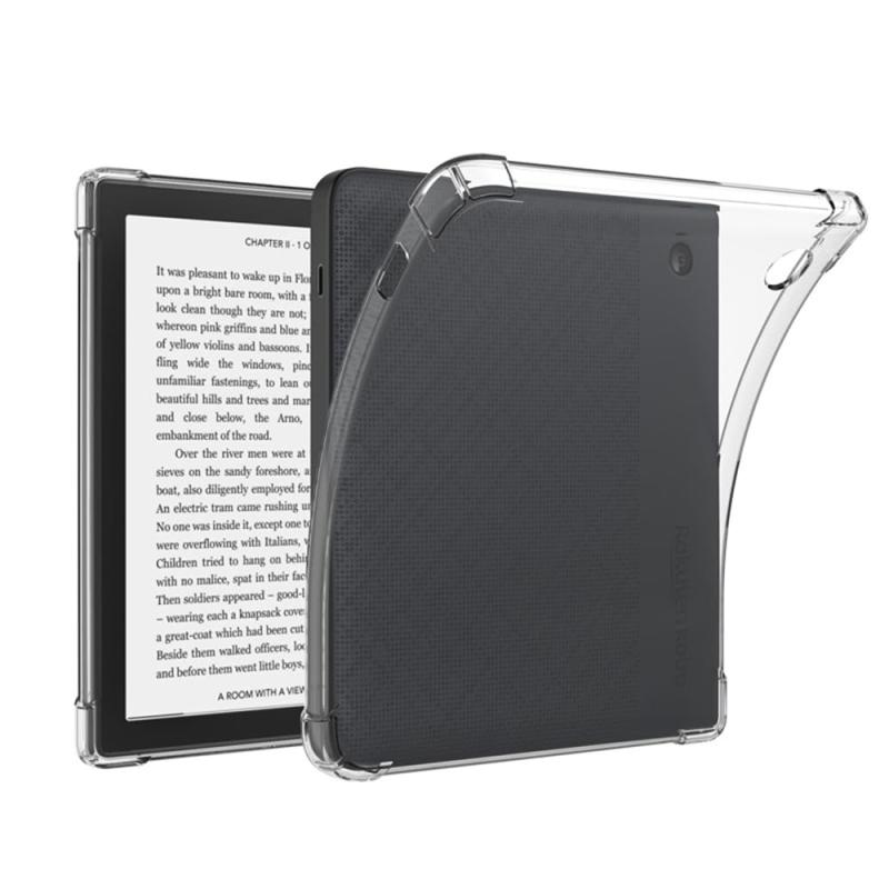 LANHOMEX For Kobo Libra H2Oタブレットケース7インチ,透明TPU，Kobo Libra H2O 専用ケースカバー，柔らかく、耐衝撃性、滑り止め、落下防止、指紋防止、超薄、全面保護カバー。【互換性のあるモデル】：ケー...