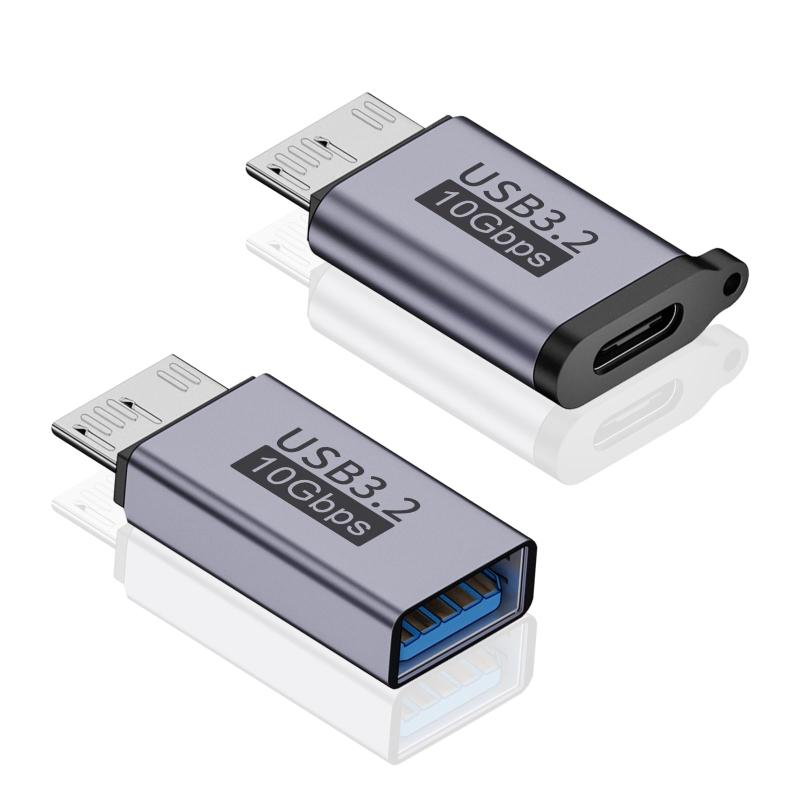 Poyiccot Micro B to USB変換アダプタ【USB-A &amp; Micro B 変換アダプタ 】： 接続されたデバイスのポートが USB3.2 Type Aの場合にのみ、Micro Bコネクタの片側の速度は使用に適用され...