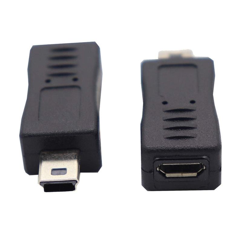 ViViSun Mini usb to micro usb変換アダプタ Mini(オス) to micro(メス)アダプタ 90°L型