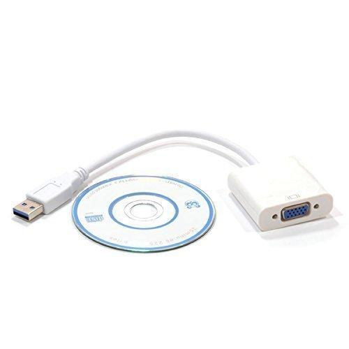 Parisshop USB 3.0 to VGA 変換 アダプター ビデオグラフィックカー マルチモニタ 1080pサーポート USB3.0オス to VGAメス Windows 8.1/8/7/XP対応 最大6台まで接続可能 (ホワイト)...